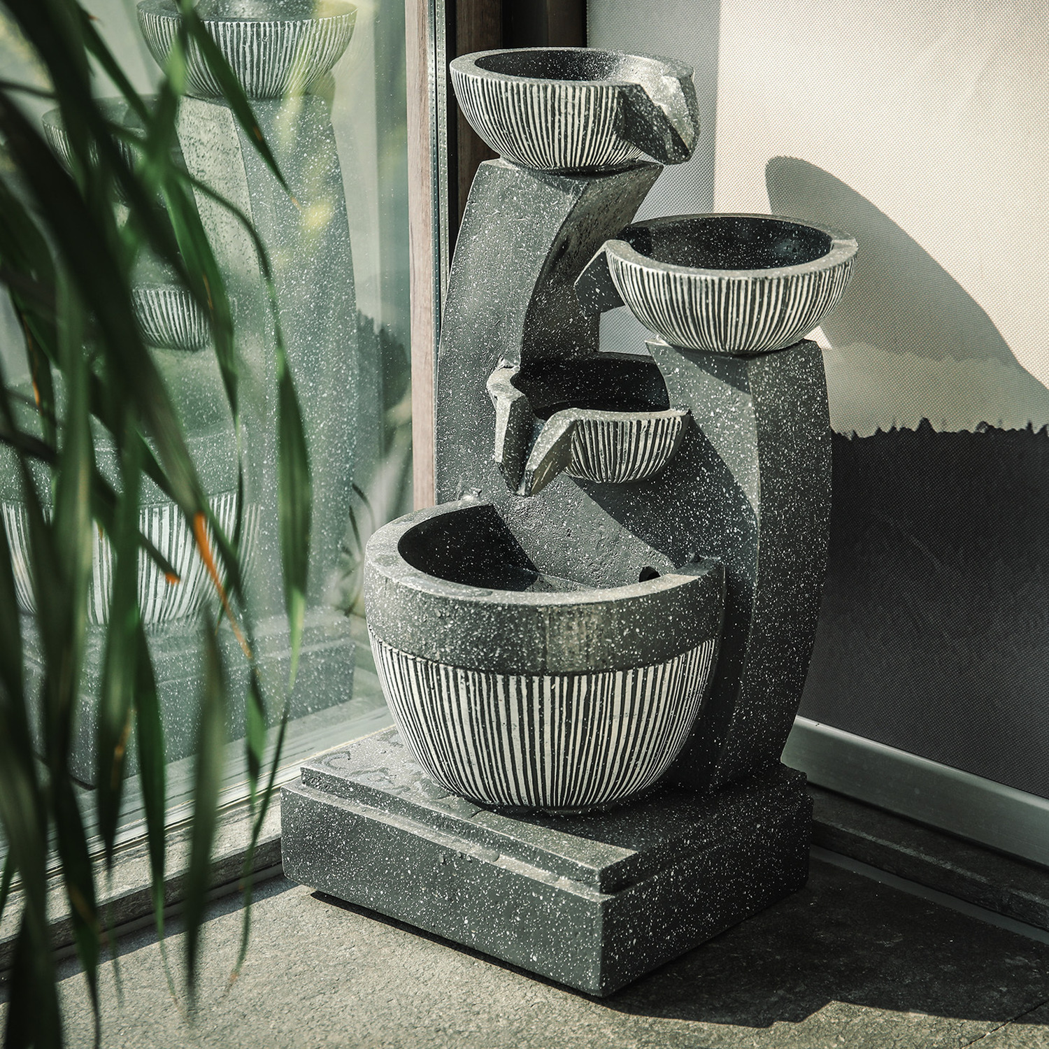 4-Tier Cascade Bowls Water Fountain