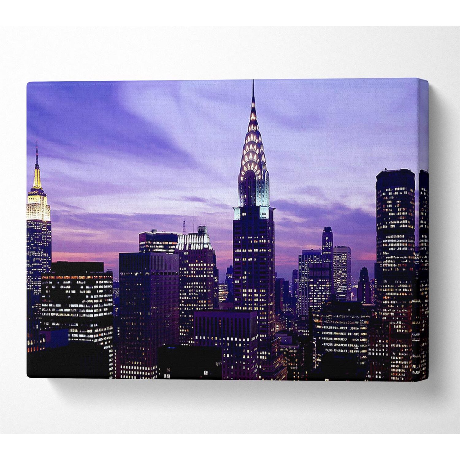 Empire State Building Purple Skys Canvas Print Wall Art