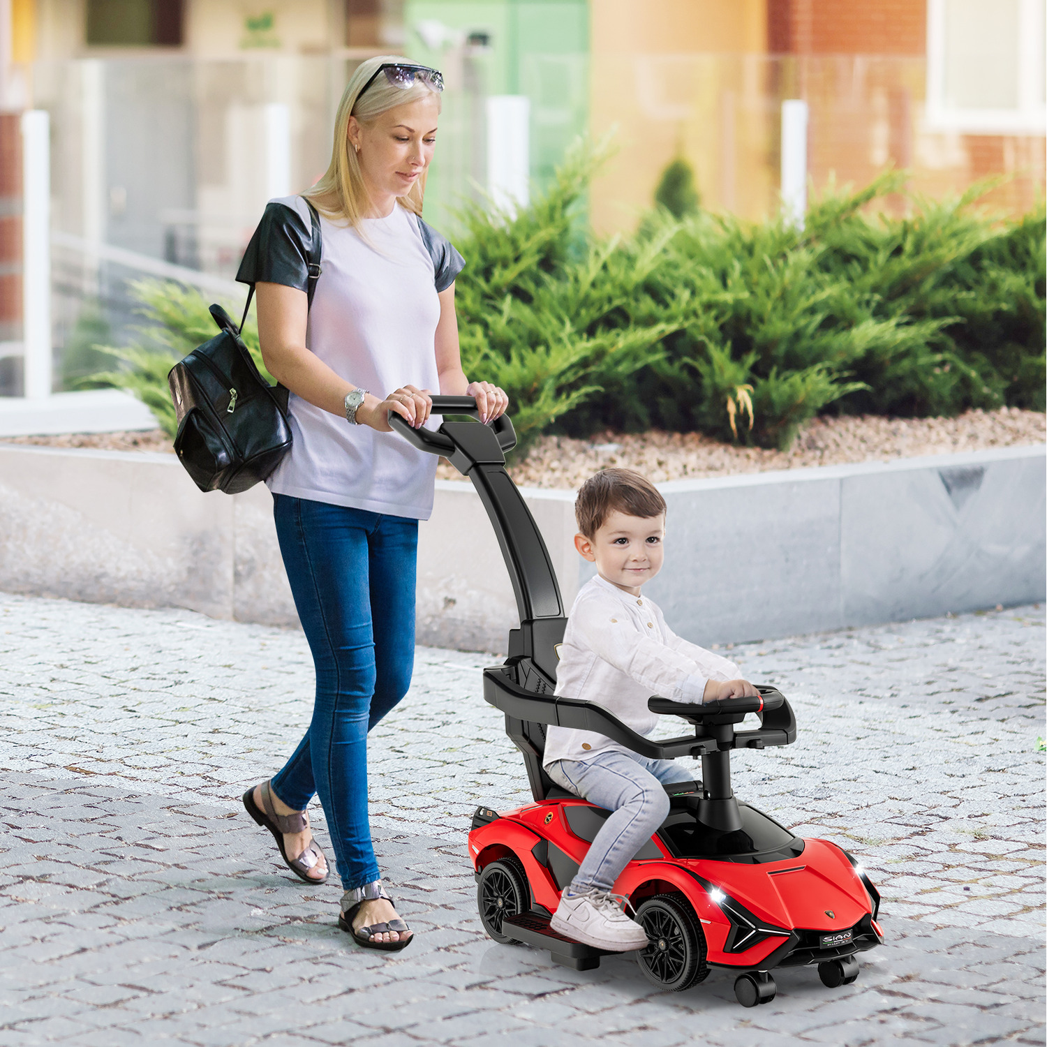 3-In-1 Ride on Push Car with Handle