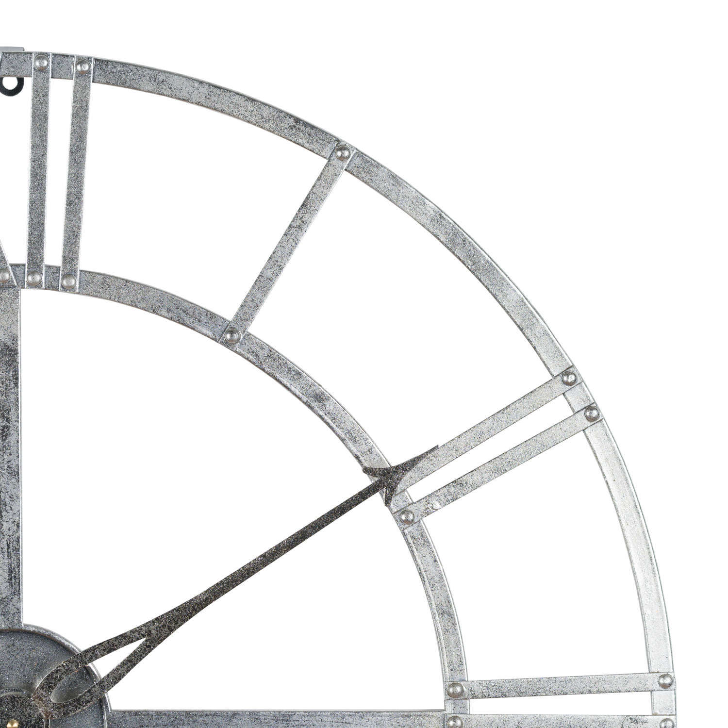 Silver Foil Skeleton Wall Clock - Contemporary Decor - Industrial