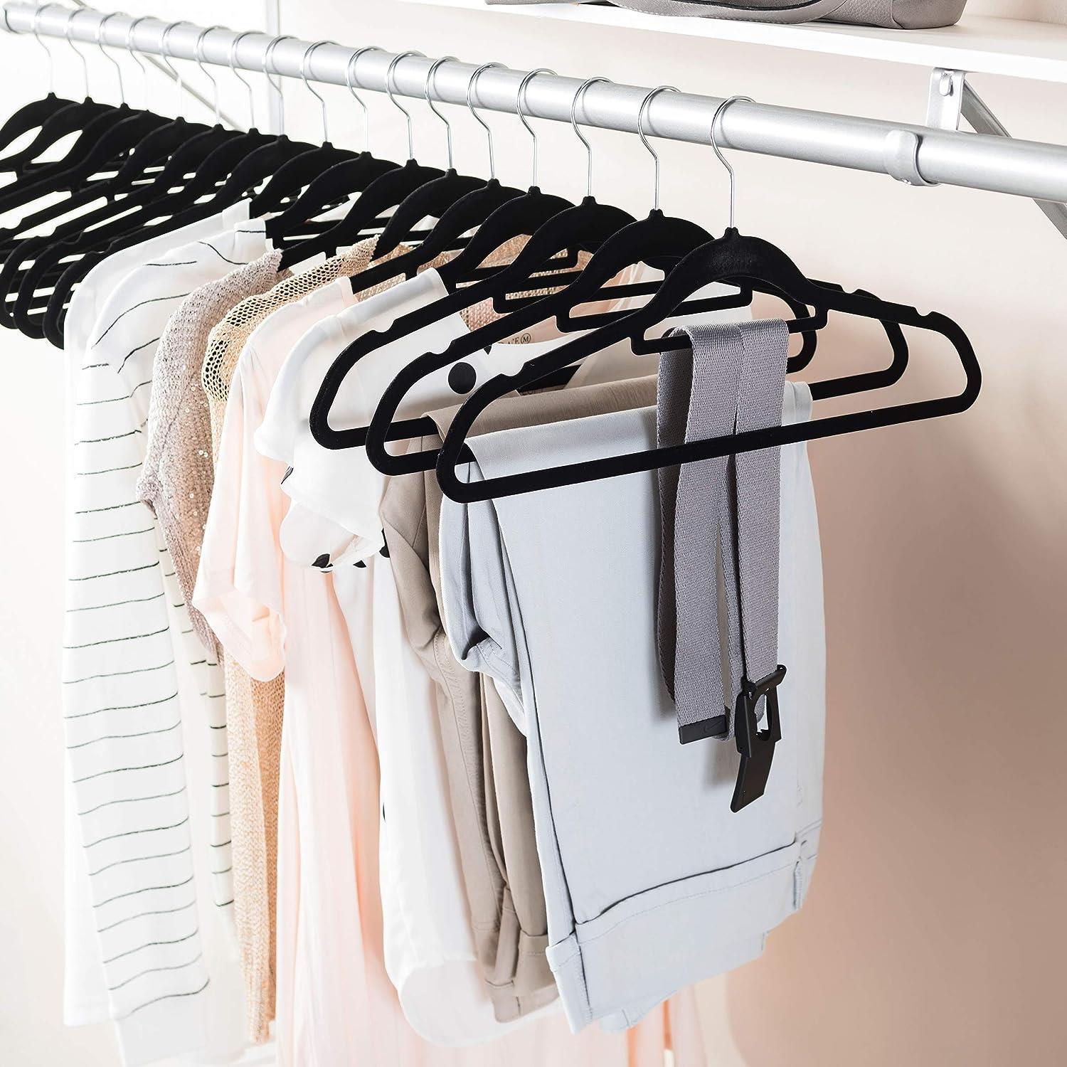 Velvet Clothes Hanger Non Slip Flocked Space Saving Coat Hangers