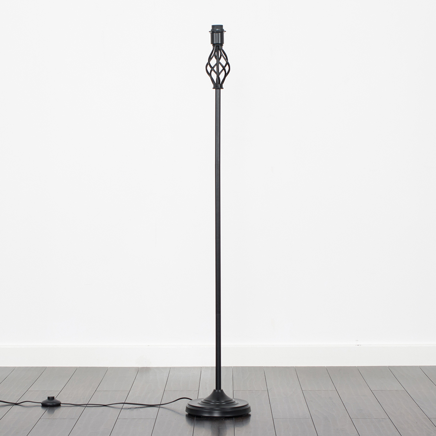 Traditional Style Black Barley Twist Floor Lamp Base