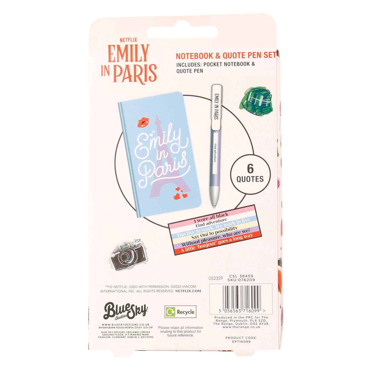 Emily in Paris Slim Notebook and Pen Set