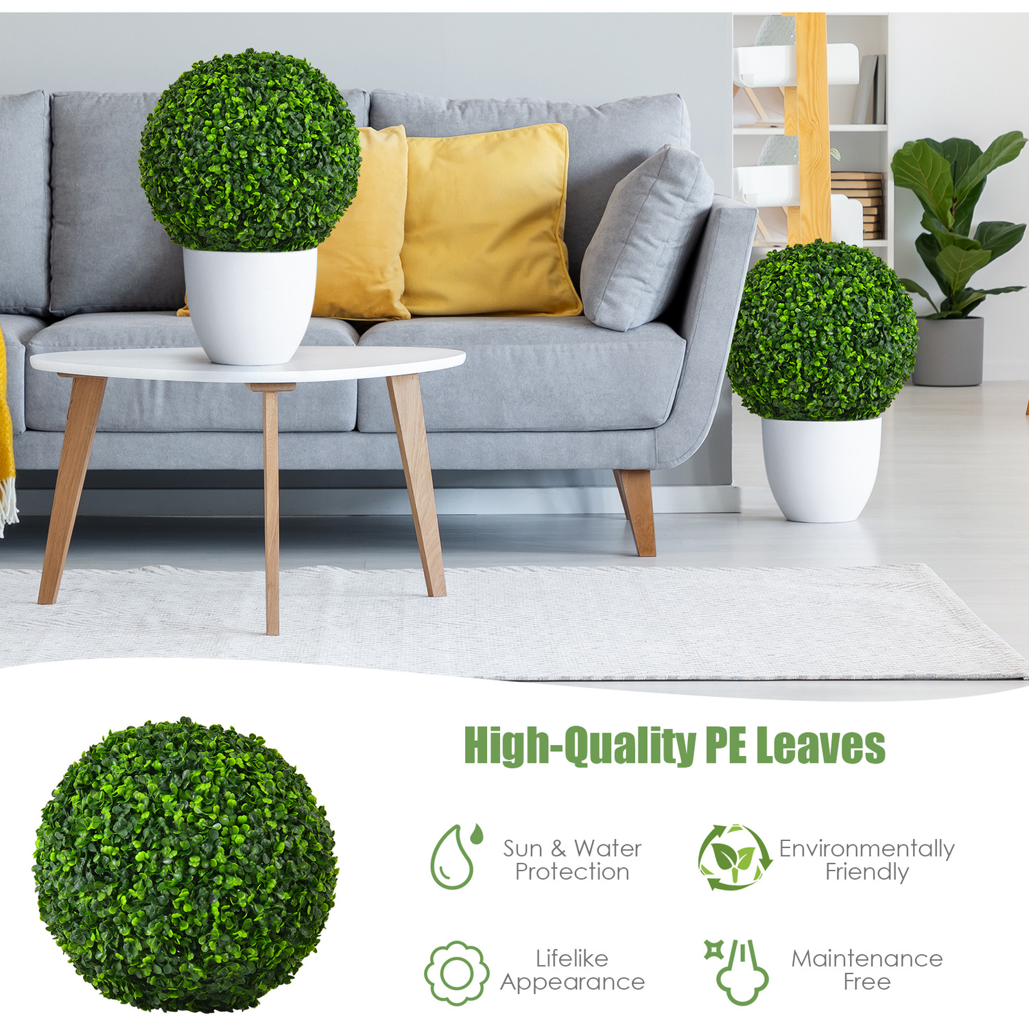 2 PCS Artificial Topiary Ball