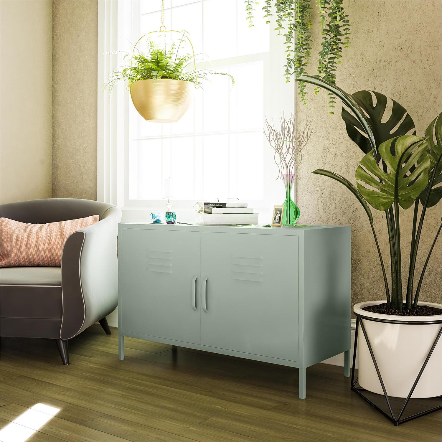 Mission District 2 Door Metal Locker Accent Cabinet
