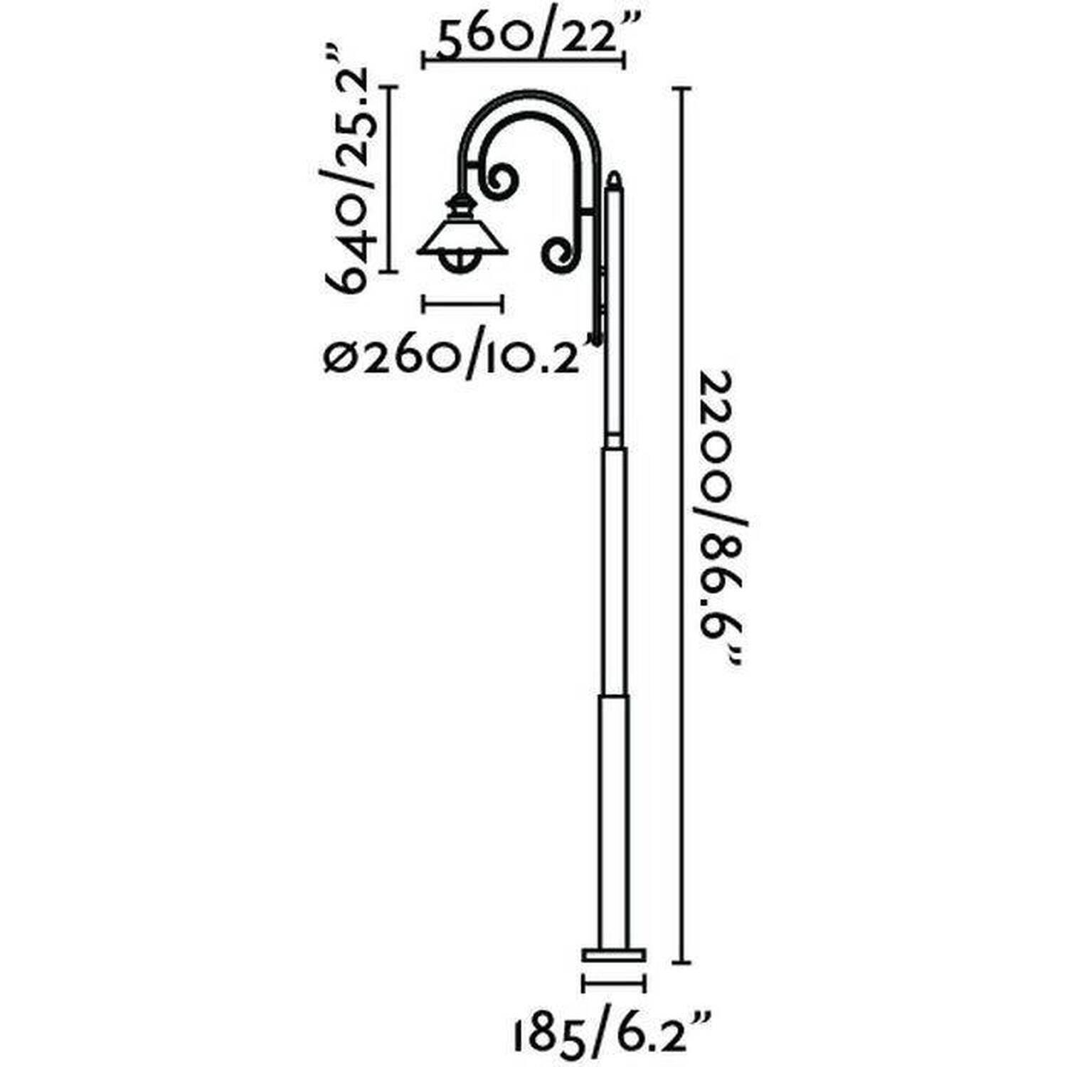 Nautica 1 Light Lamp Post