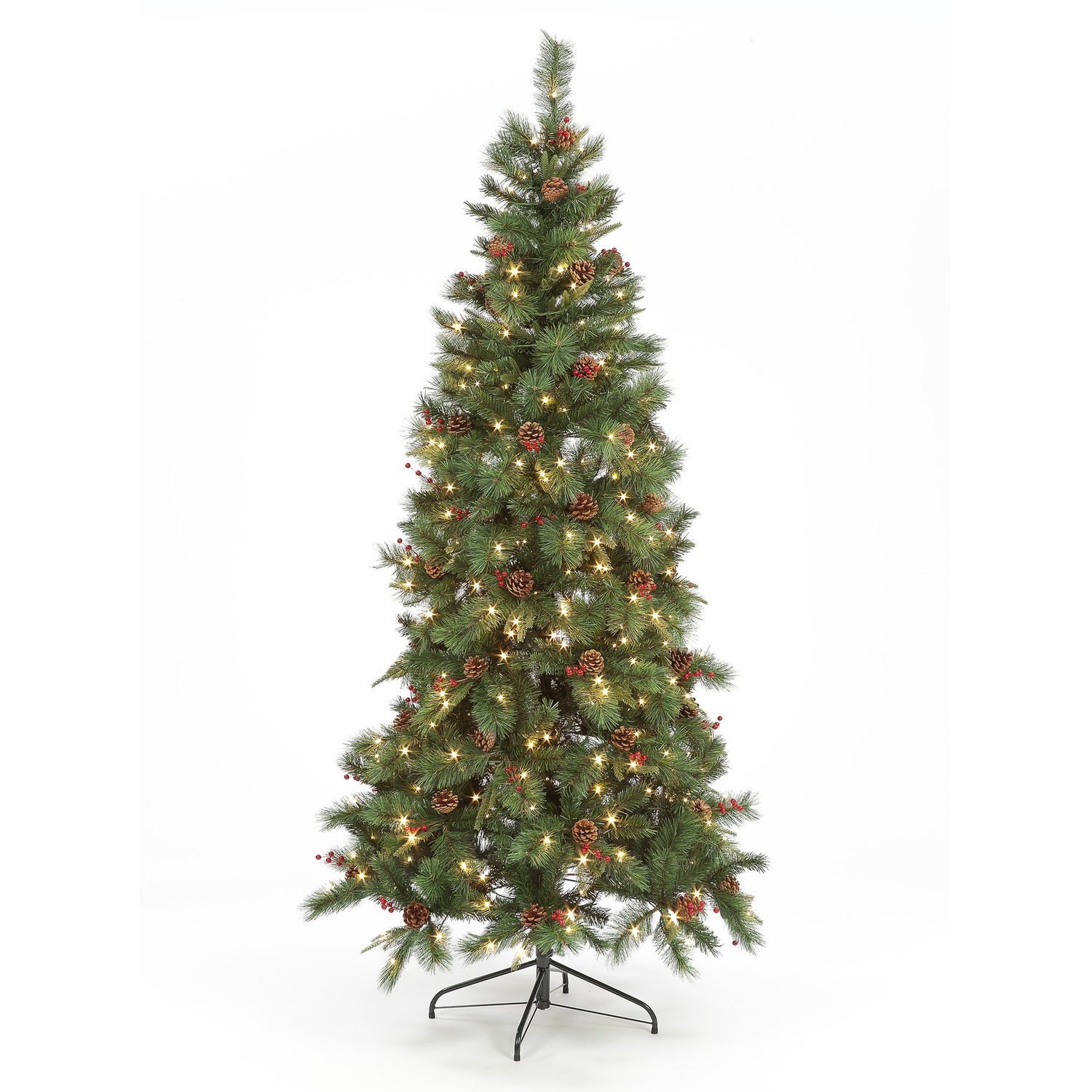 SnowTime Pre-Lit Cranberry Pine Christmas Tree