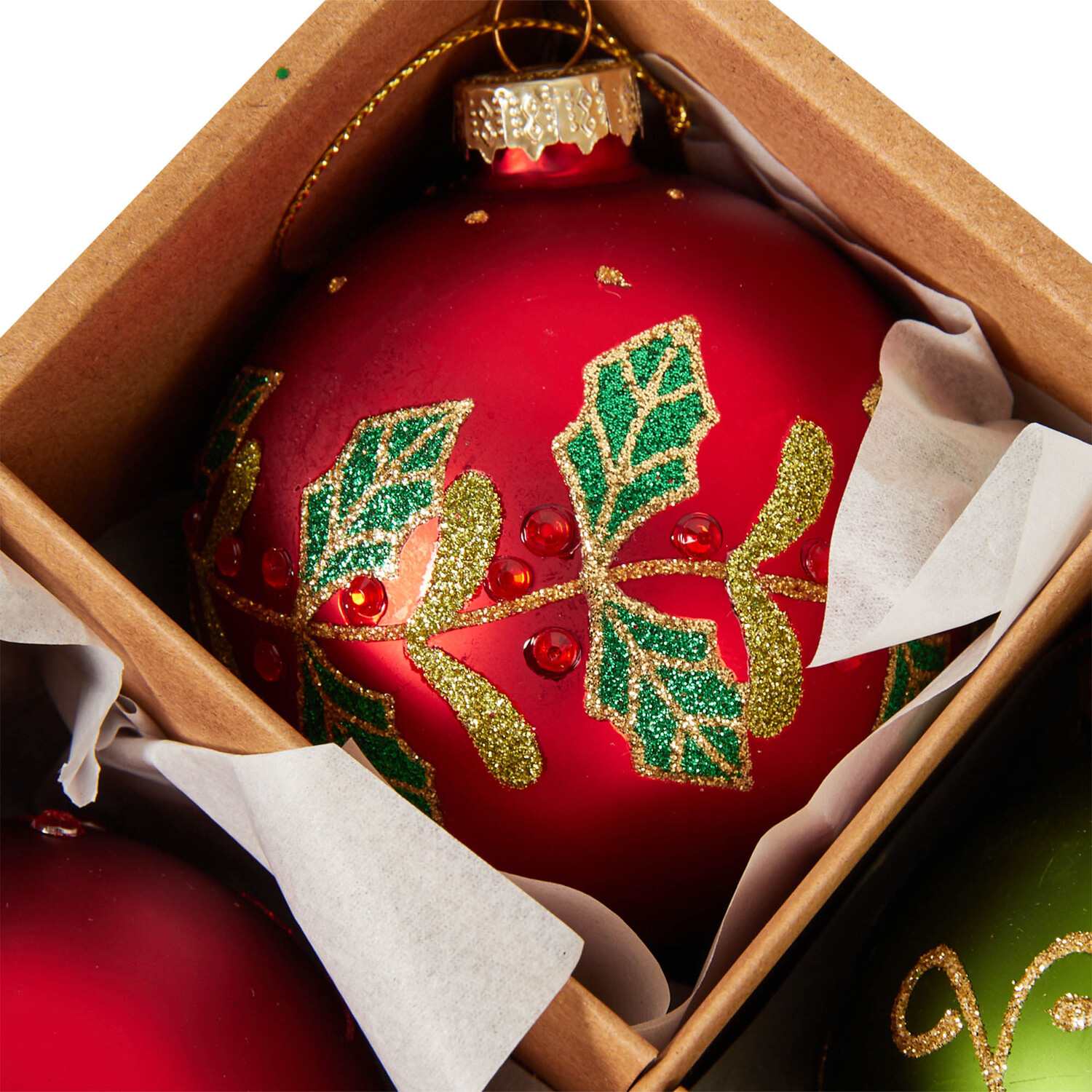 Set of 6 Traditional Glass Baubles