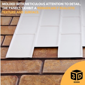3D Wall Panels with Adhesive Included - Light Brown Rustic Brick