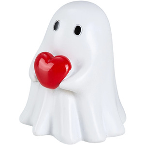 Lifeideas Halloween Ghost Holding Red Heart Statue Ornament
