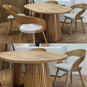 Ruston Round Extendable Table with Slats