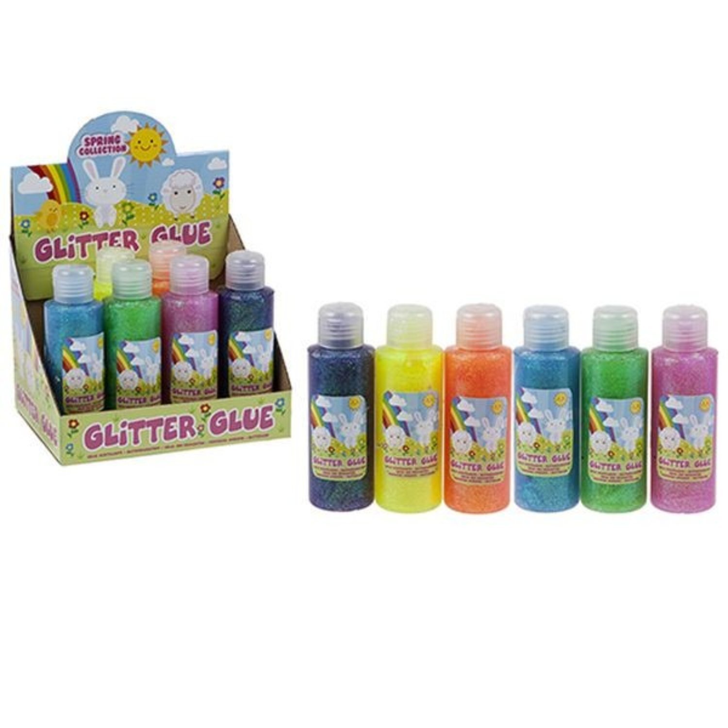Pastel Glitter Glue In Display Box 6asstd Colours