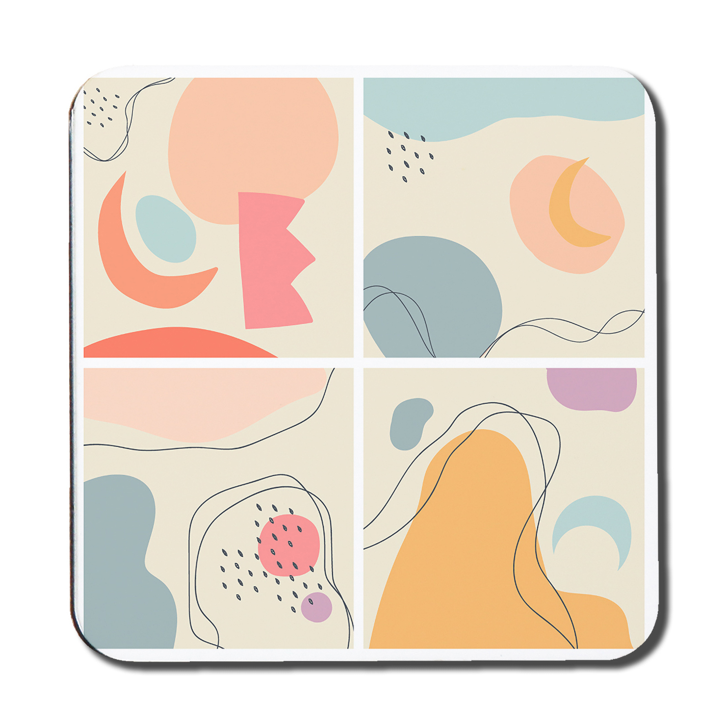 Various shapes and doodle objects Designer Coaster Set