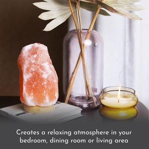 Haven Himalayan Salt Lamp Home Decor Mood Light With Dimmer And Flame Main