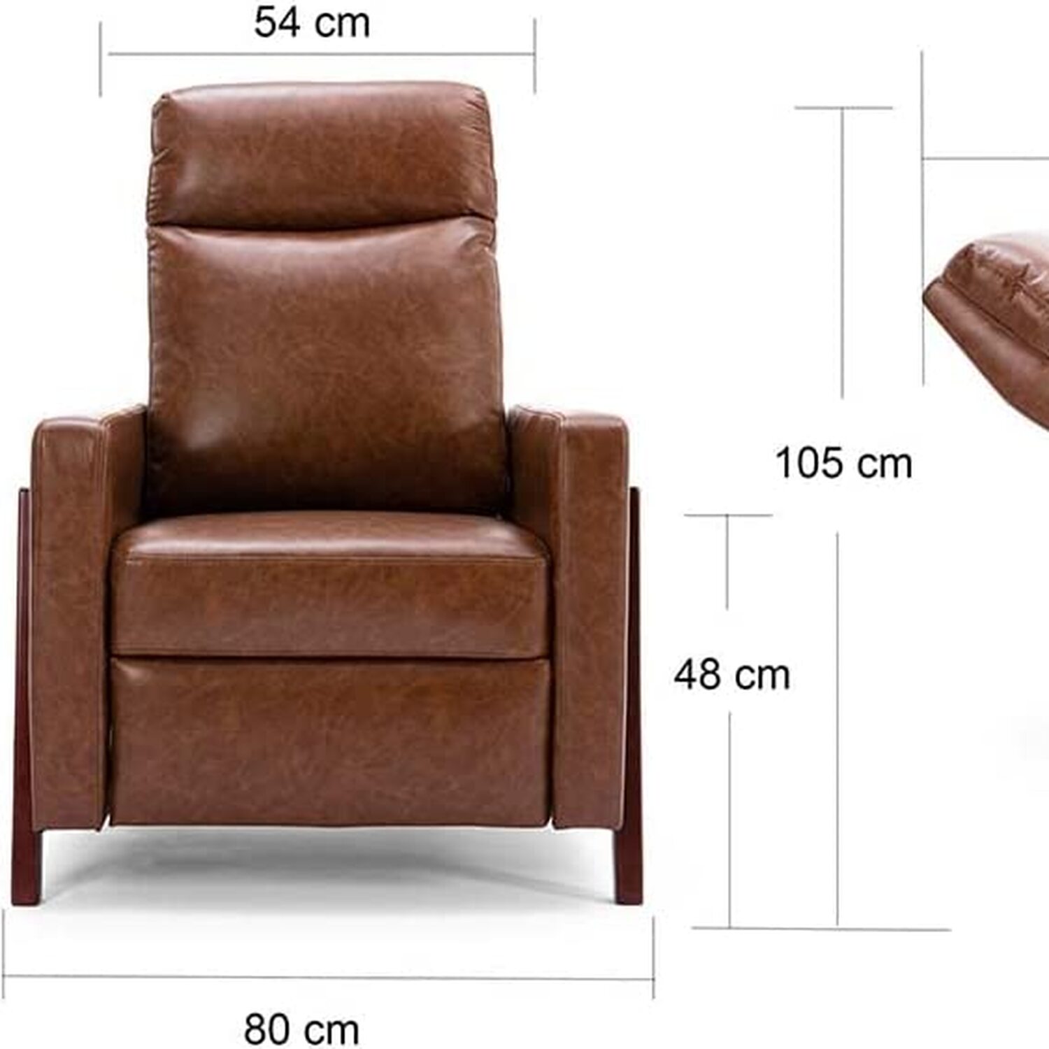 Riley Push Back Air Leather Modern Recliner Chair