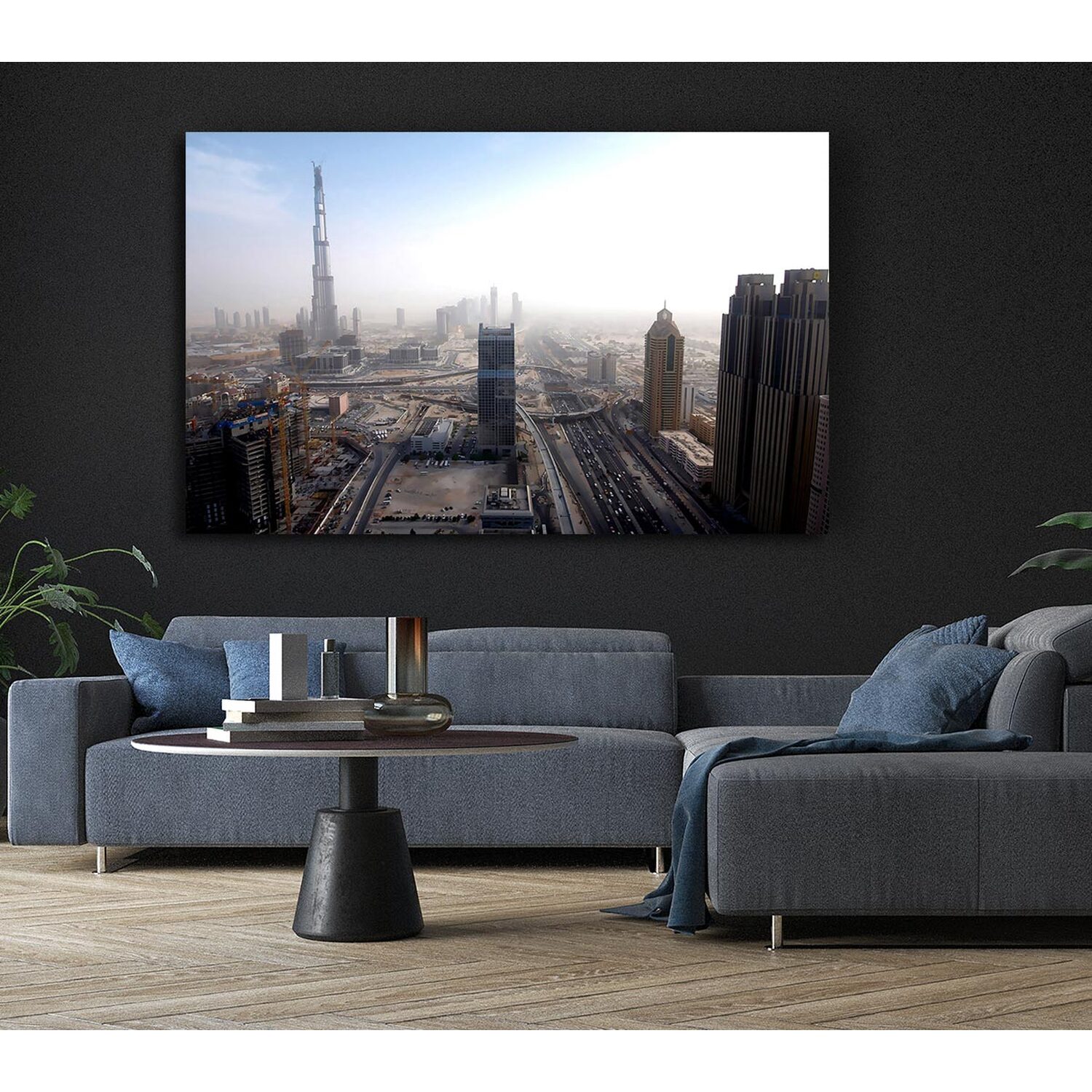 Burj Dubai Being Built Canvas Print Wall Art