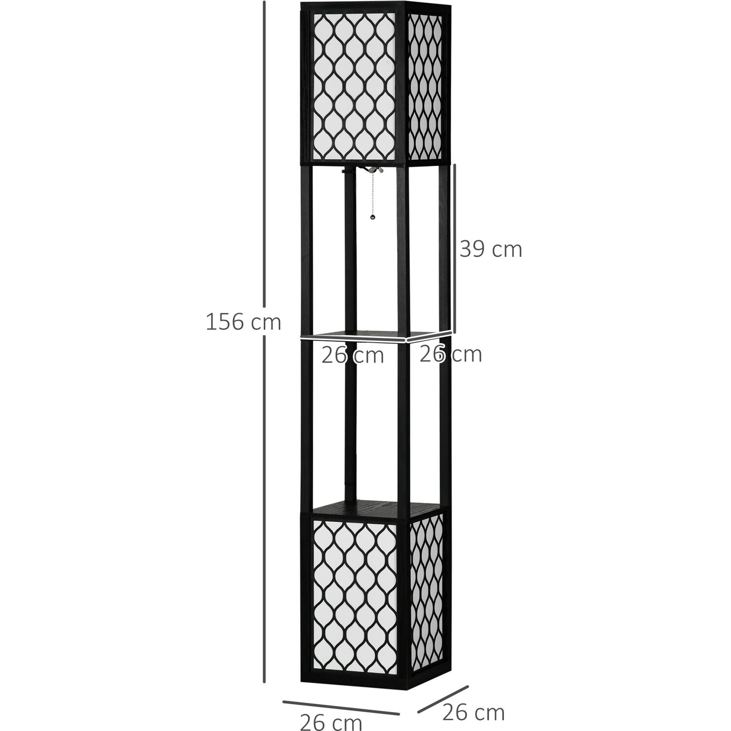 Modern 2 Lights Floor Lamp with Shelves