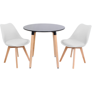 Round Lorenzo Dining Set with a Table and Set of 2 Chairs