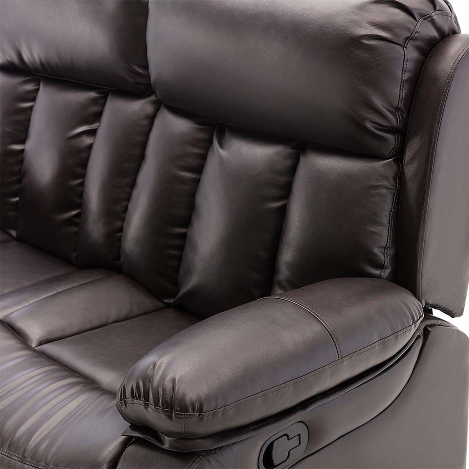 CHESTER MANUAL HIGH BACK LUXURY BOND GRADE LEATHER RECLINER 2 SEATER SOFA