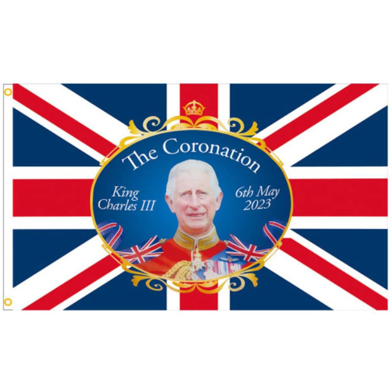 King Charles III Union Jack Coronation Souvenir Flag