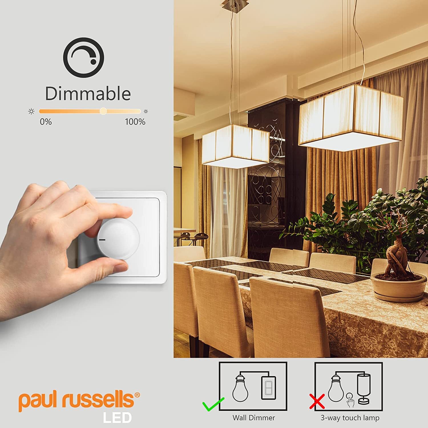 14W100w LED GLS Dimmable E27 Warm White Bulb