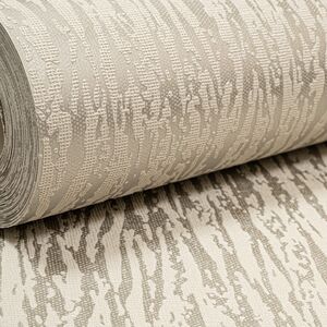 Rasch Neutral Taupe Metallic Silver Animal Print Zebra Stripe Textured ...