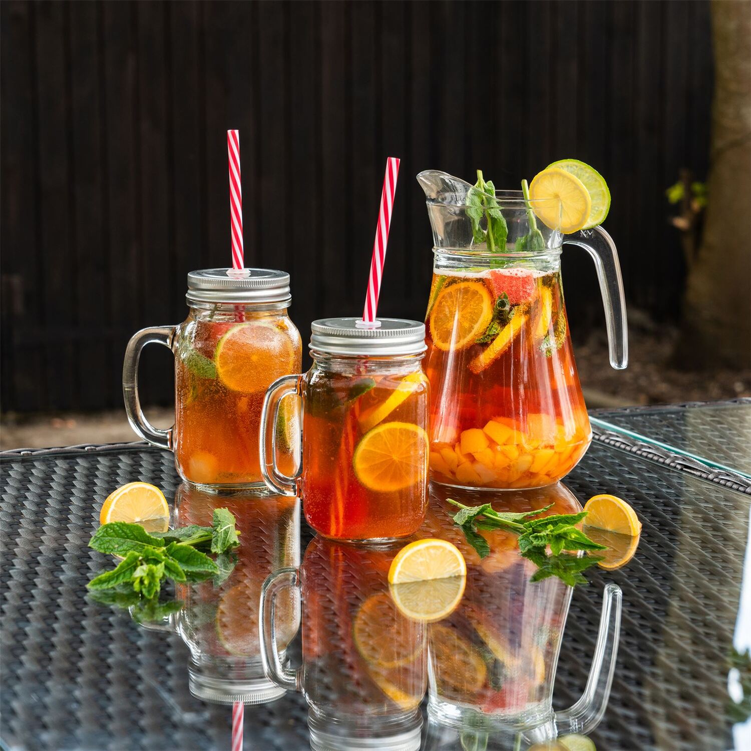Reusable Plastic Drinking Straws - Red Stripe