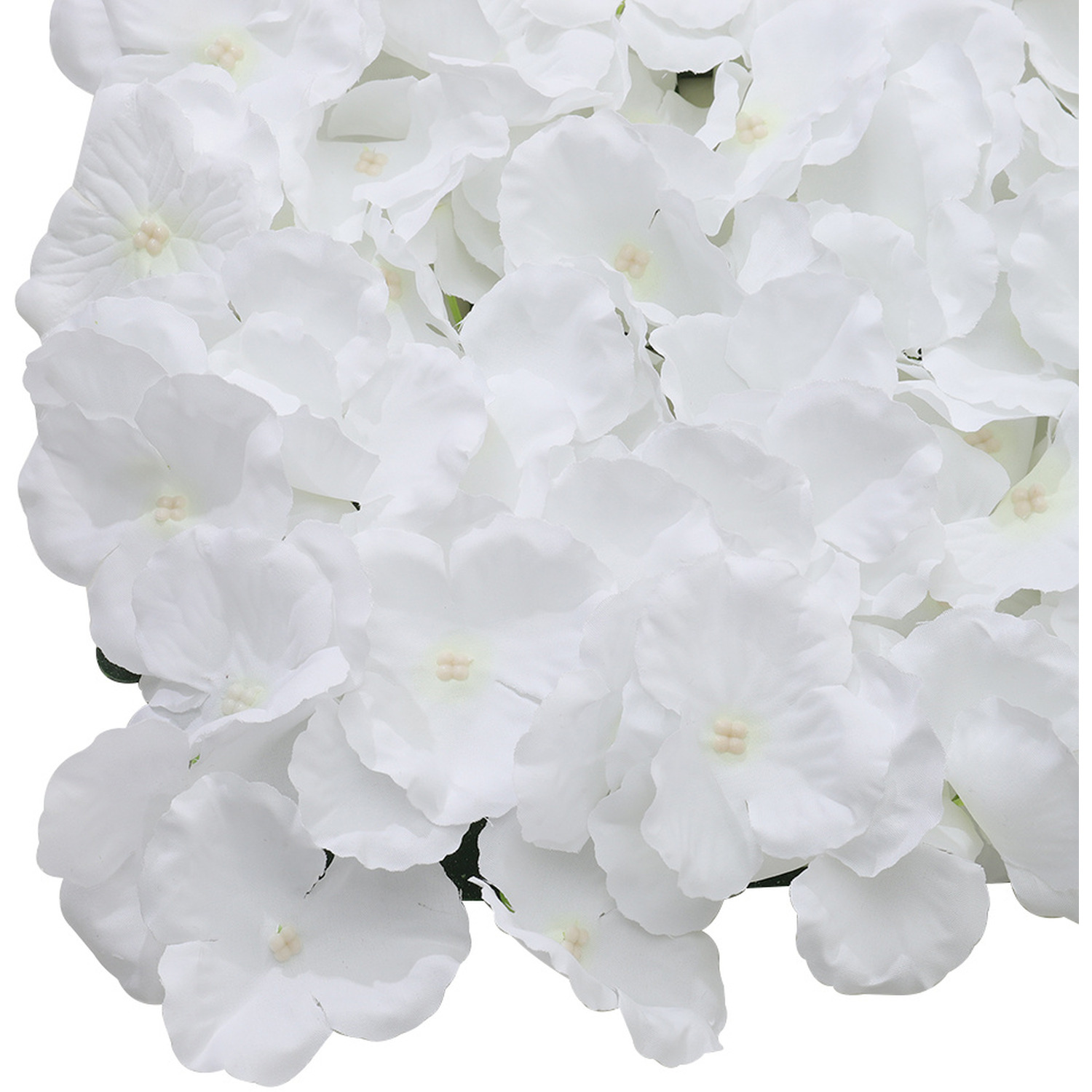 Handcrafted White Silk Hydrangea Flower Panel