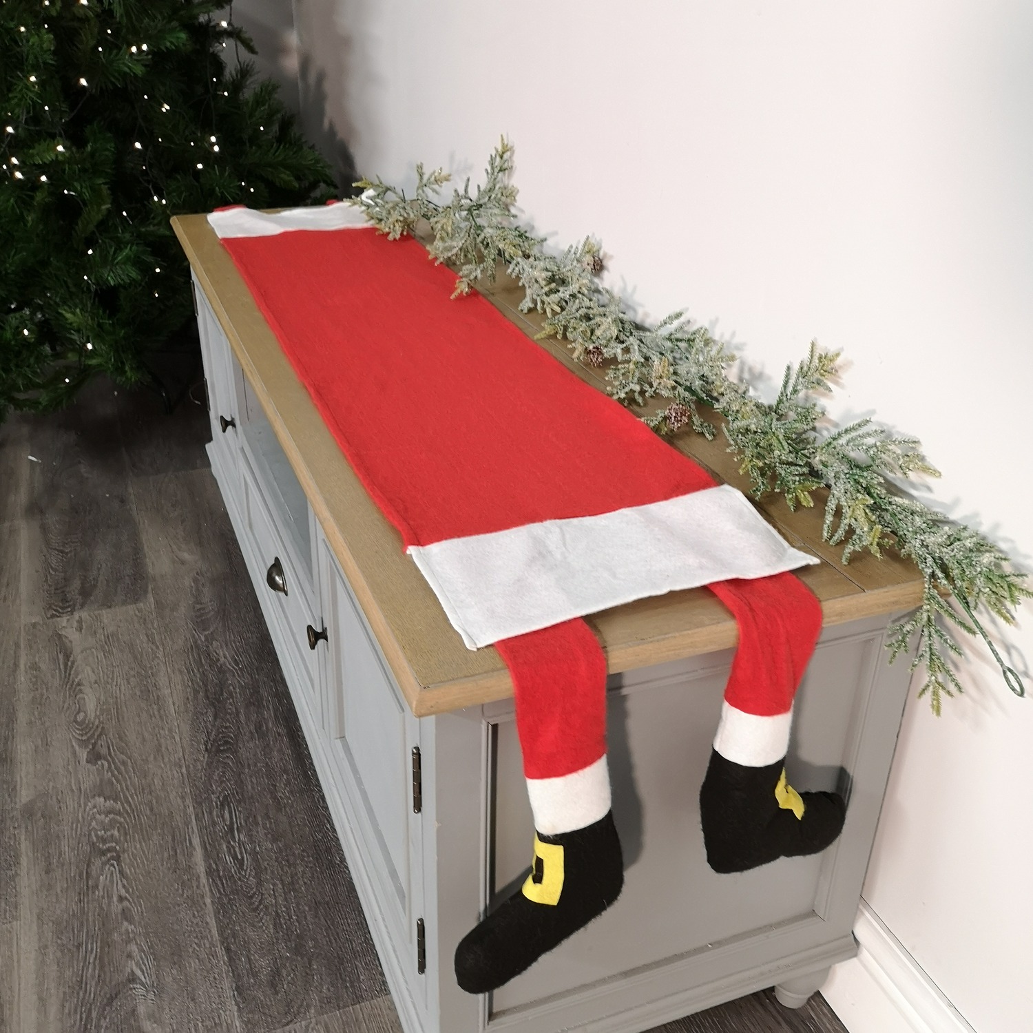 Santa Legs Table Runner Father Christmas Decoration