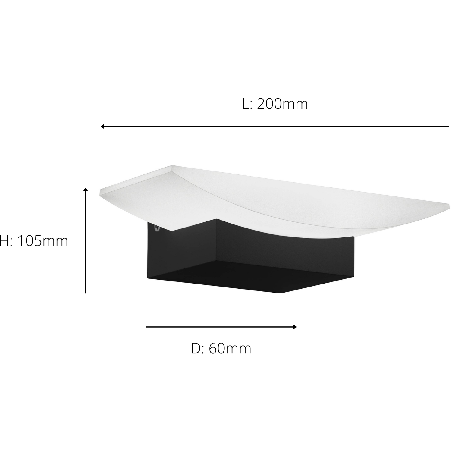EGLO Metrass LED PlasticAluminium Black Uplighter Wall Light