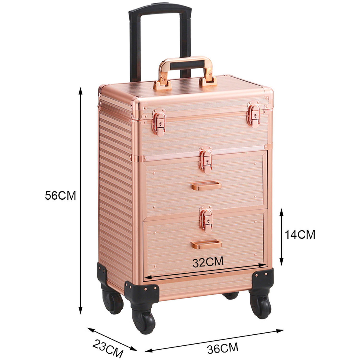 Professional Rose Gold Beauty Trolley with Wheels