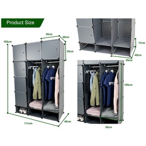 15 Cube Wardrobe Portable Interlocking Plastic Organiser Cabinet