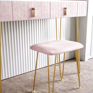 Tokyo Glow Velvet Dressing Table with Velvet Stool