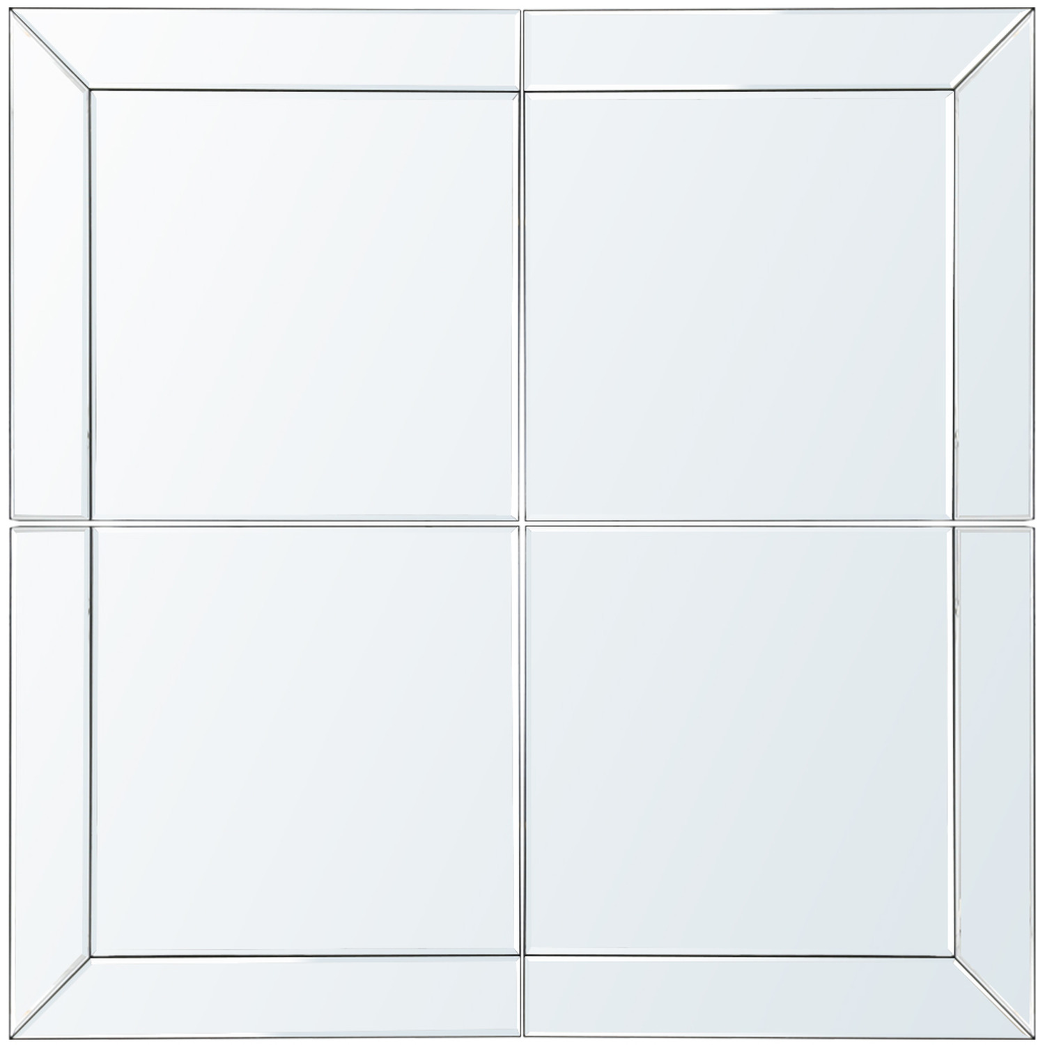 Set of 4 Glass Framed Wall Mirror