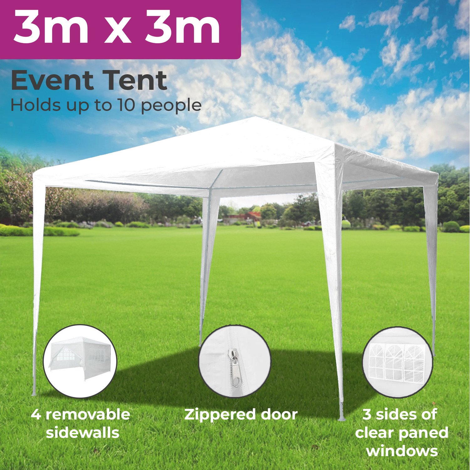 Neo 3X3M Event Gazebo Canopy Marquee Tent