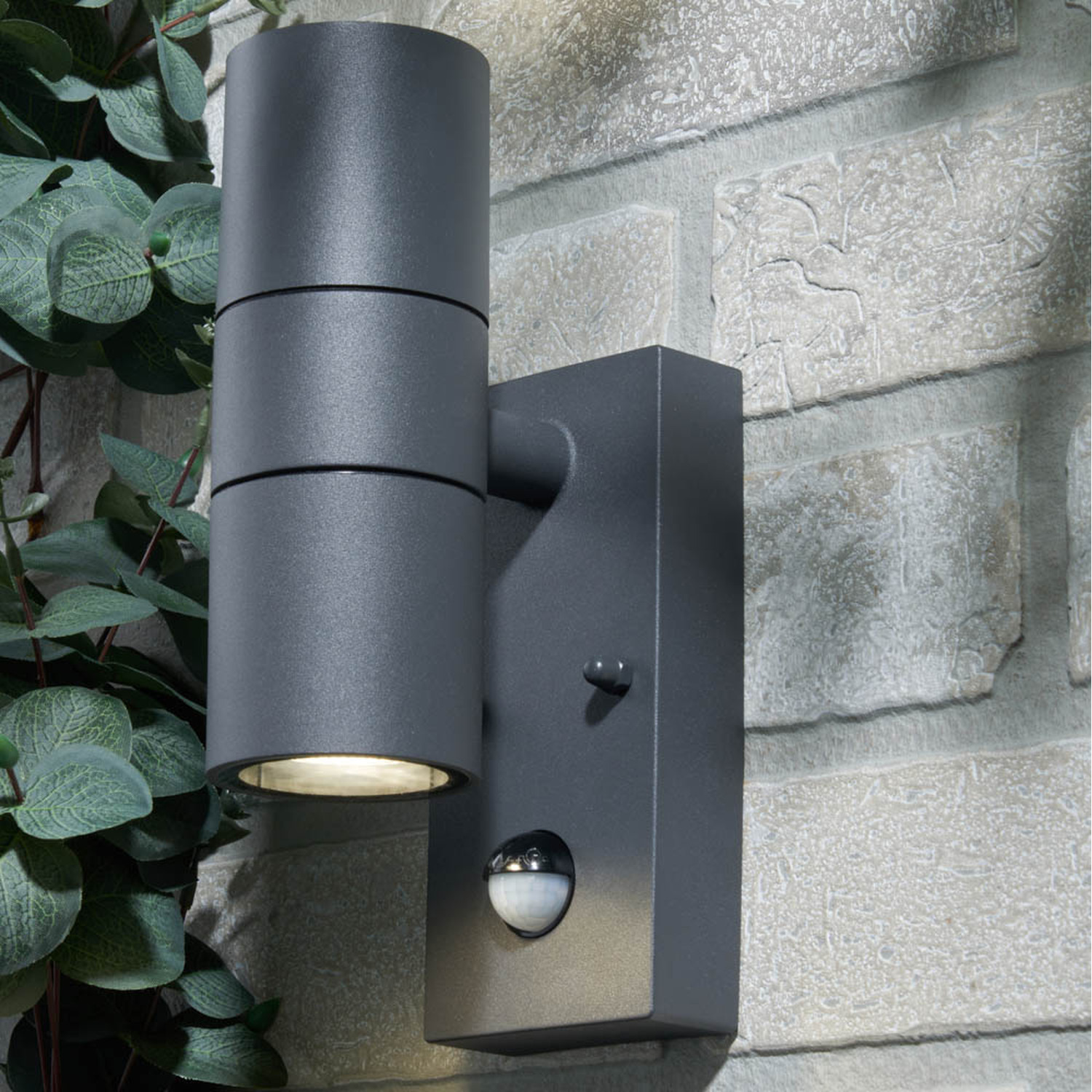 Fibo Outdoor Up Down Wall Light with PIR Sensor