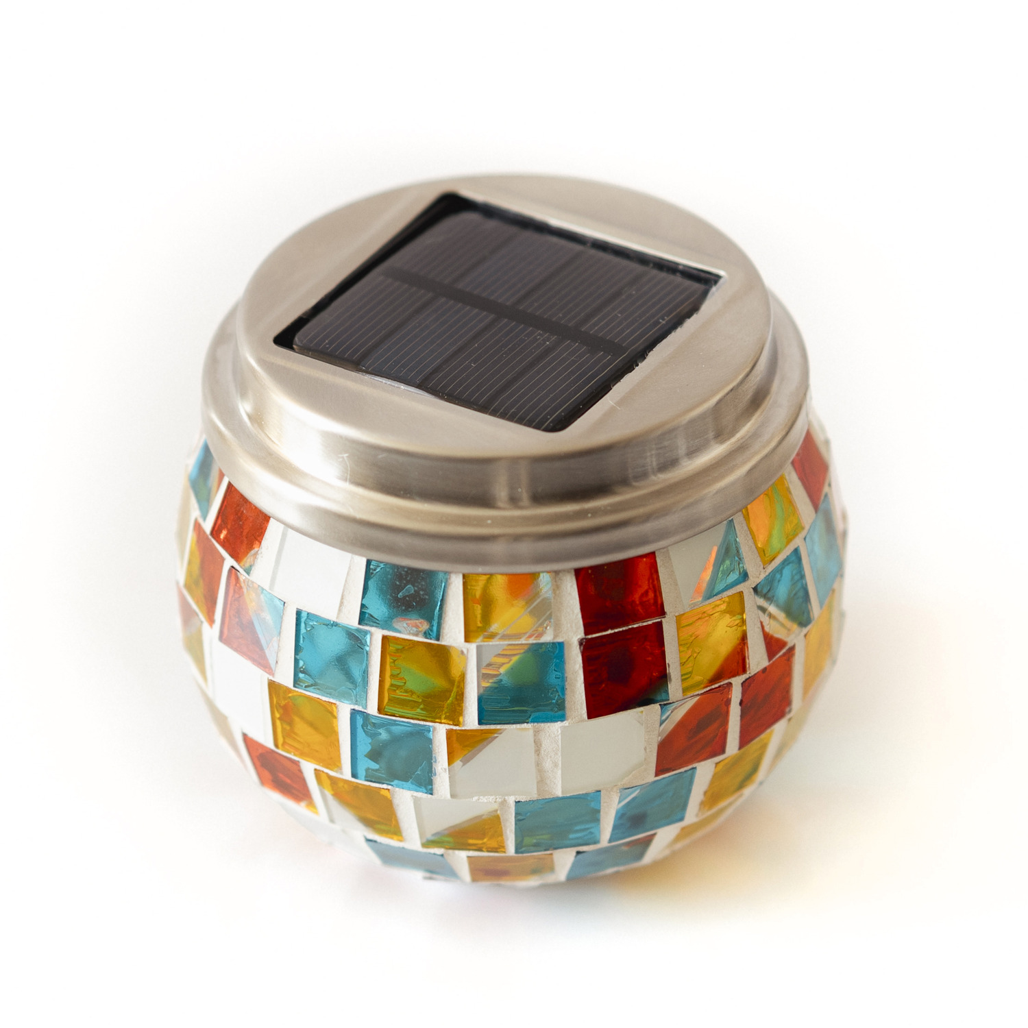 Solar Mosaic Glass Lantern