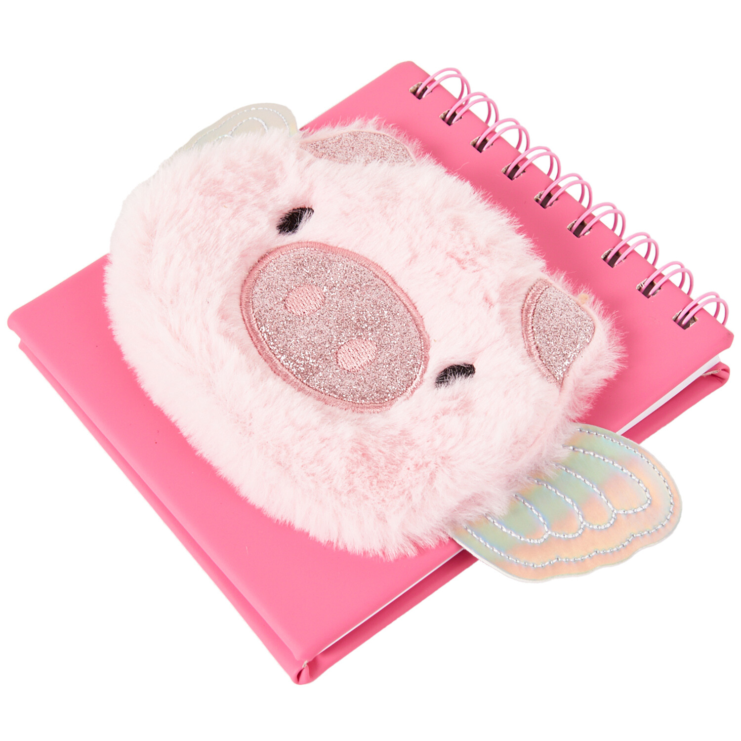 Pig Mini Spiral Plush Notebook
