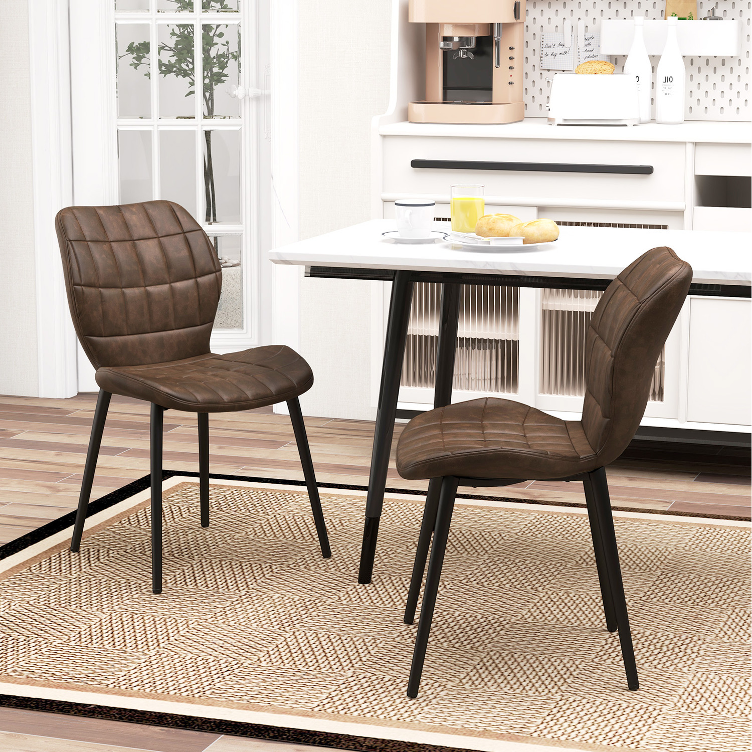 Set of 2 Dining Chairs Retro Kitchen Chairs