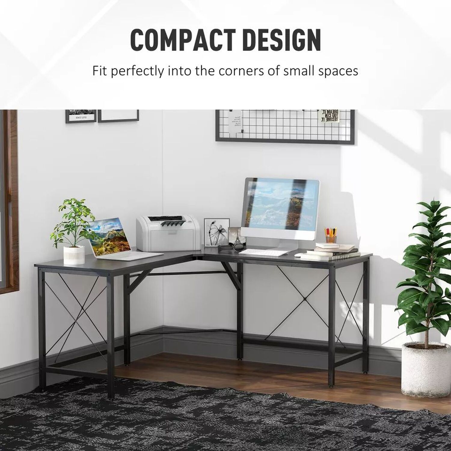 BlacK Corner Computer Desk