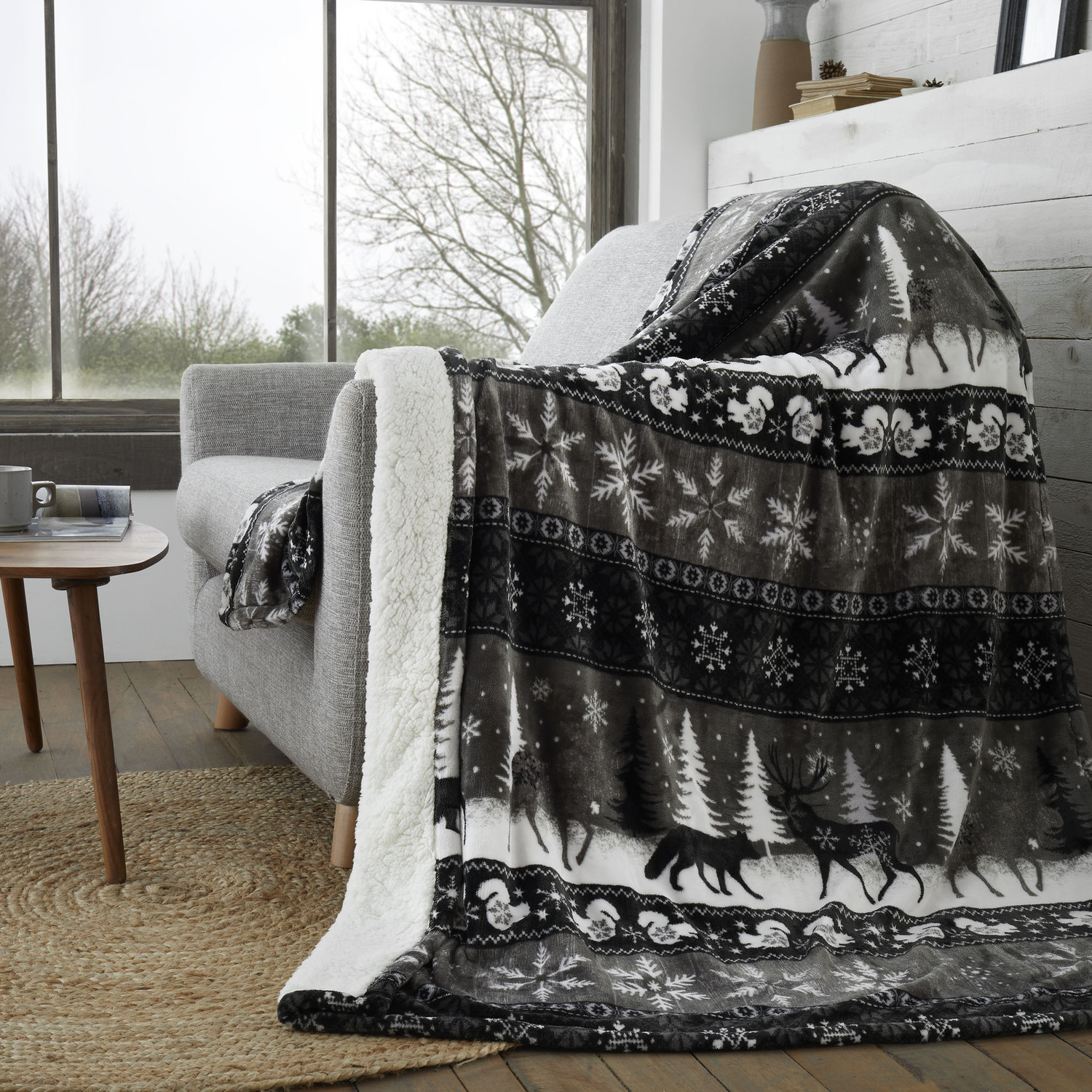 Warm Alaska Sherpa Fleece Throw