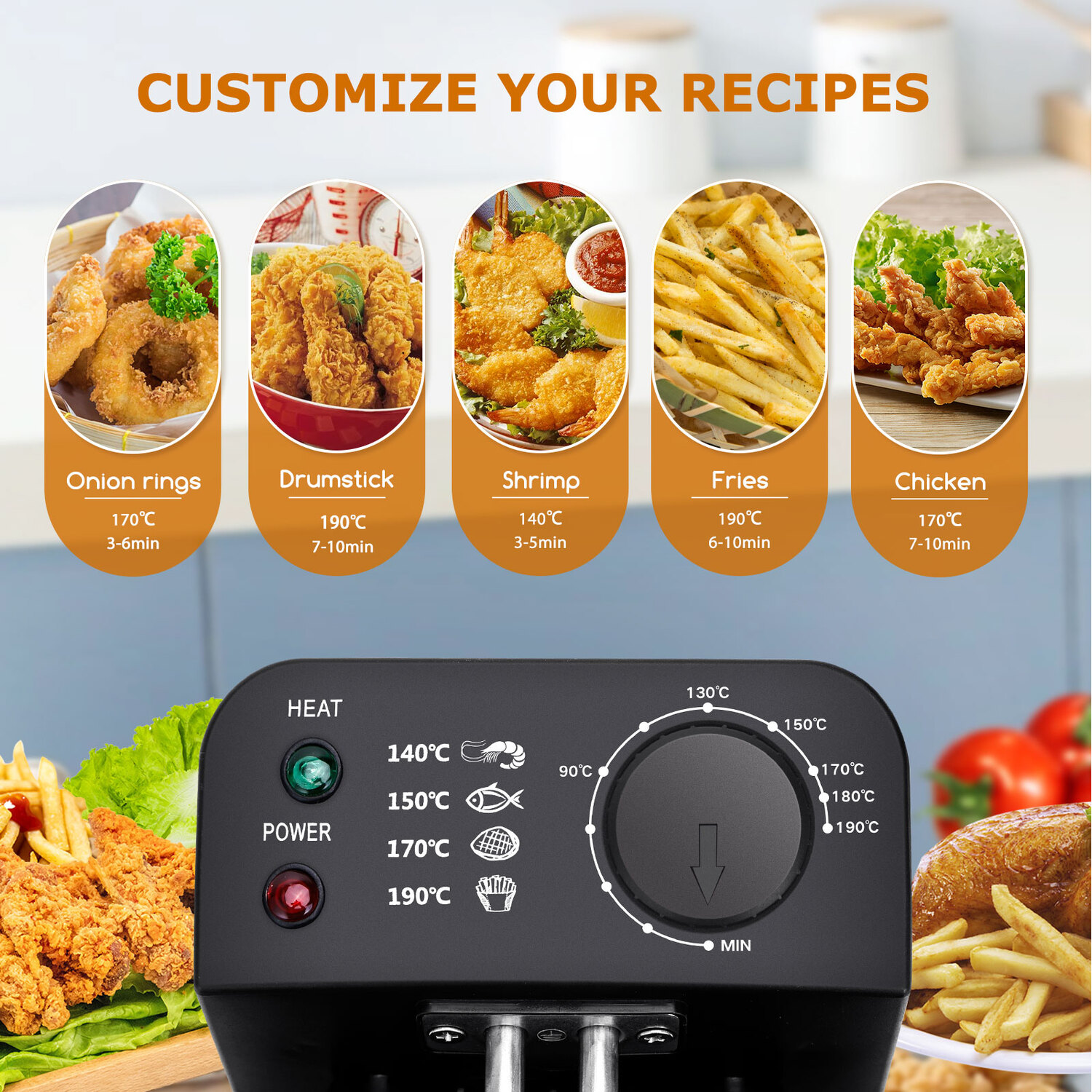 Aigostar Deep Fat Fryer with Dual Tanks