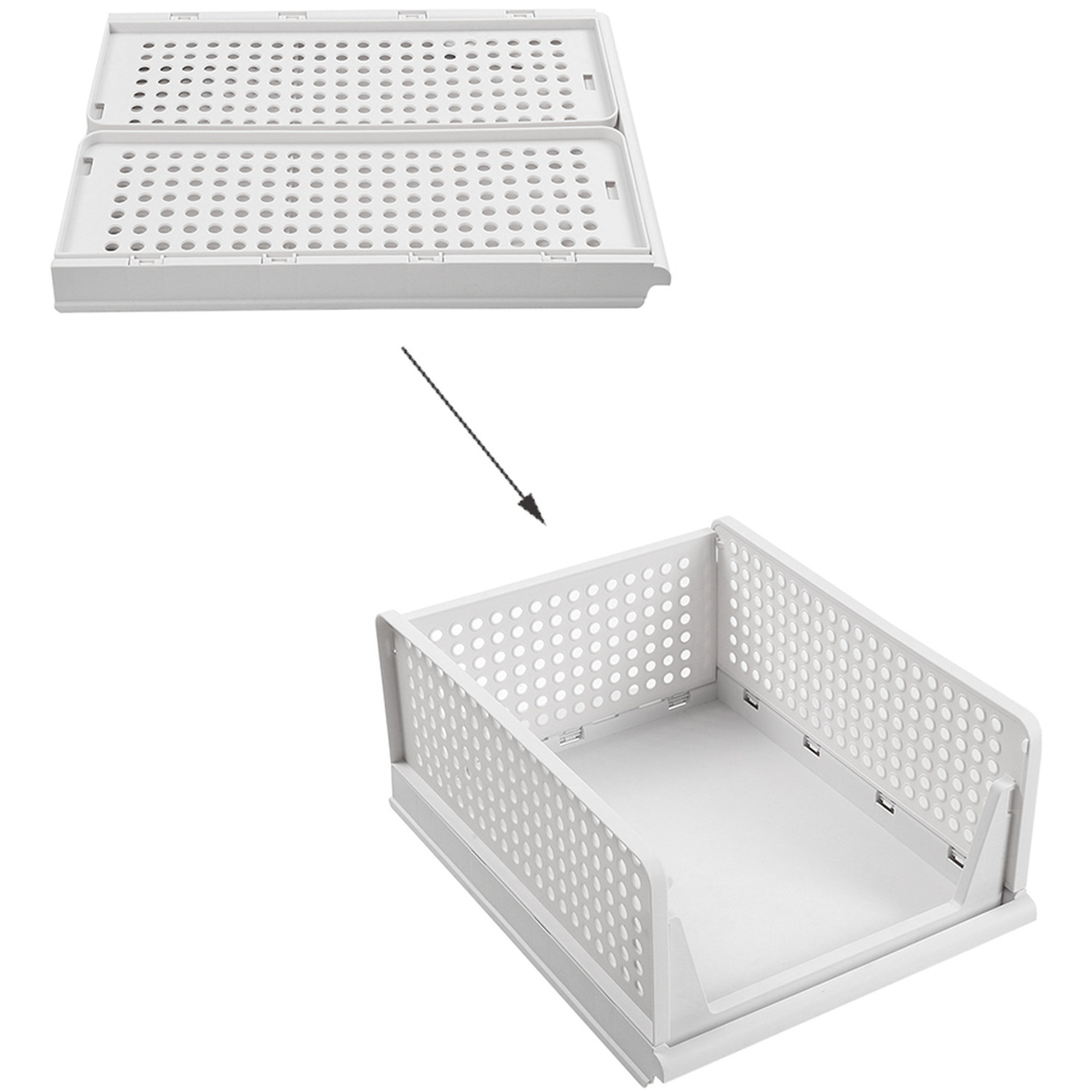 Foldable Stackable Drawer Storage Basket