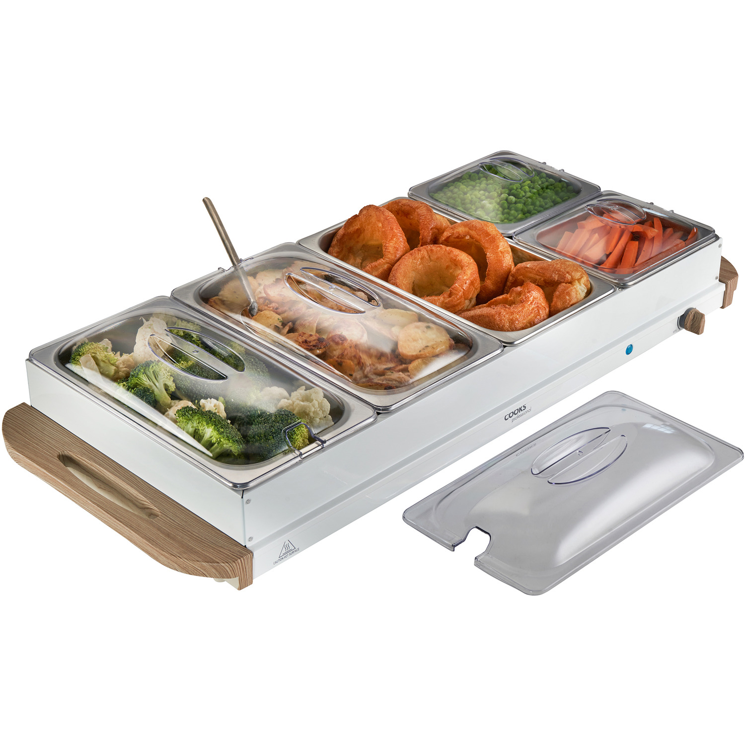Cooks Professional Buffet Warmer and Hotplate 5-Sections 9.6L Capacity
