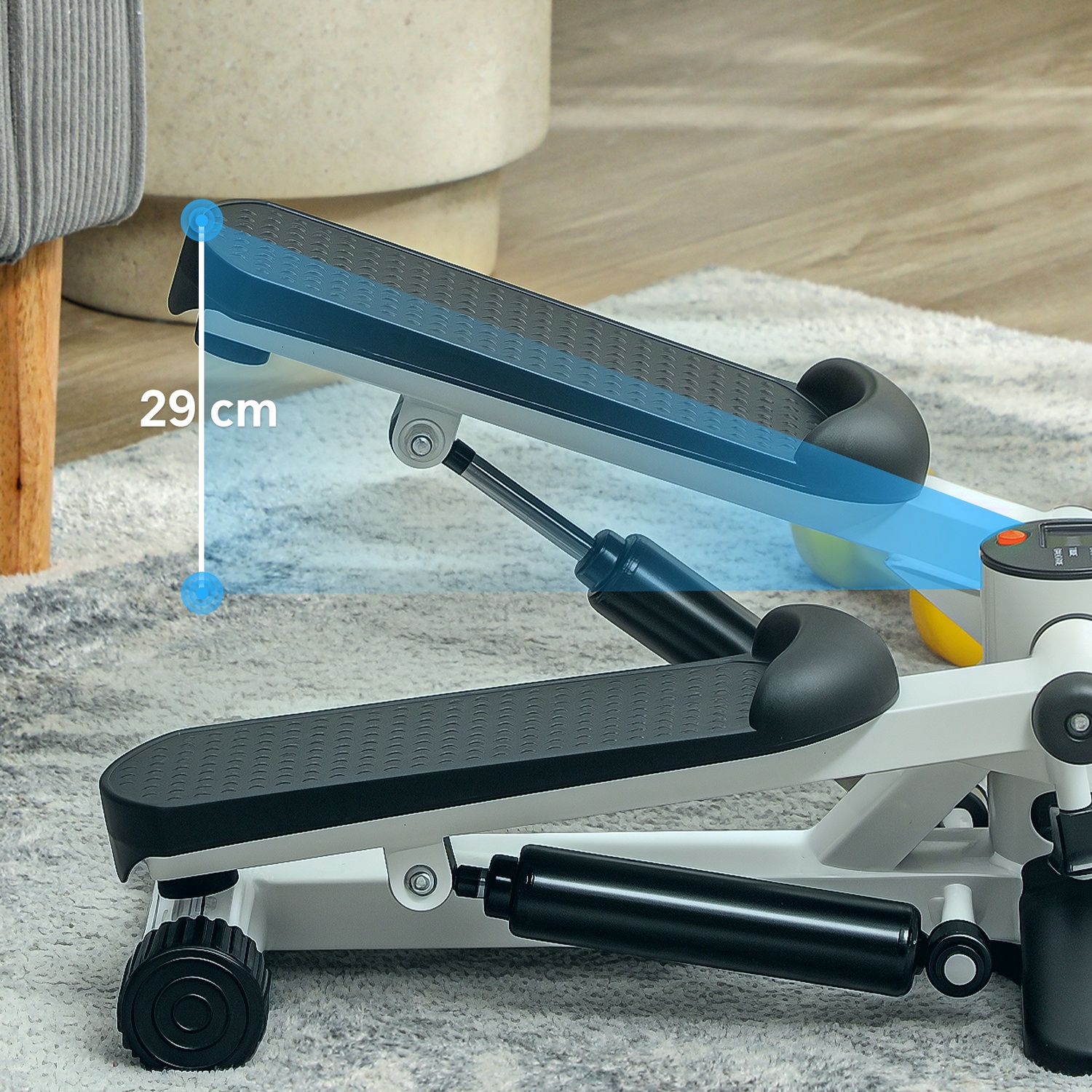 SPORTNOW Mini Stepper with LCD Monitor and Non-Slip Pedals