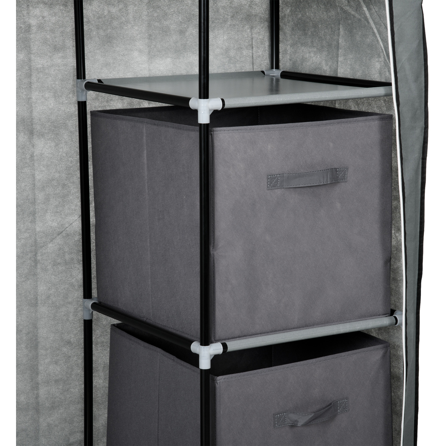 HOMCOM Wardrobe Portable Clothes Cabinet with 2 Fabric Drawers