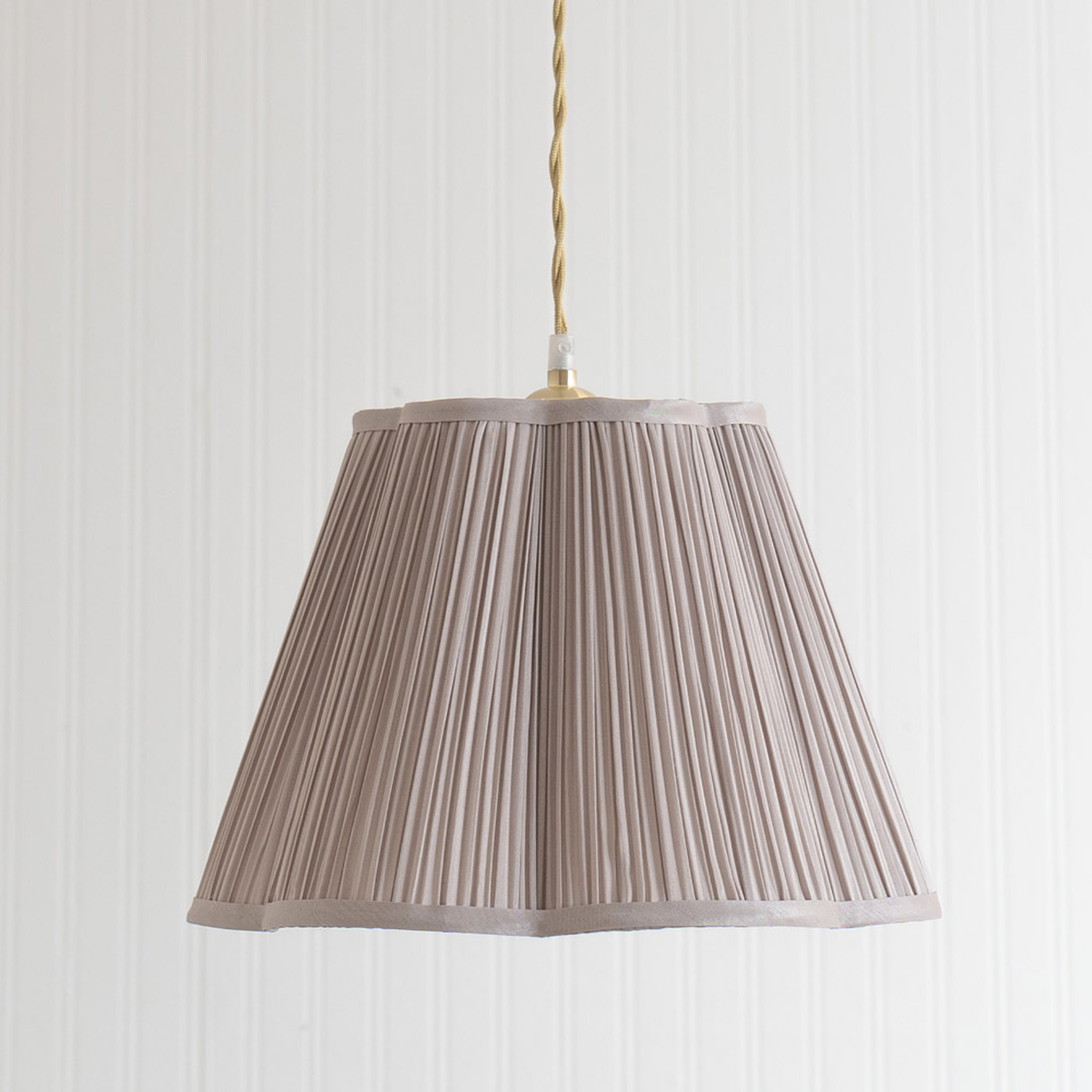 Loralei Large Pleated Light Faux Silk Scallop Lamp Shade