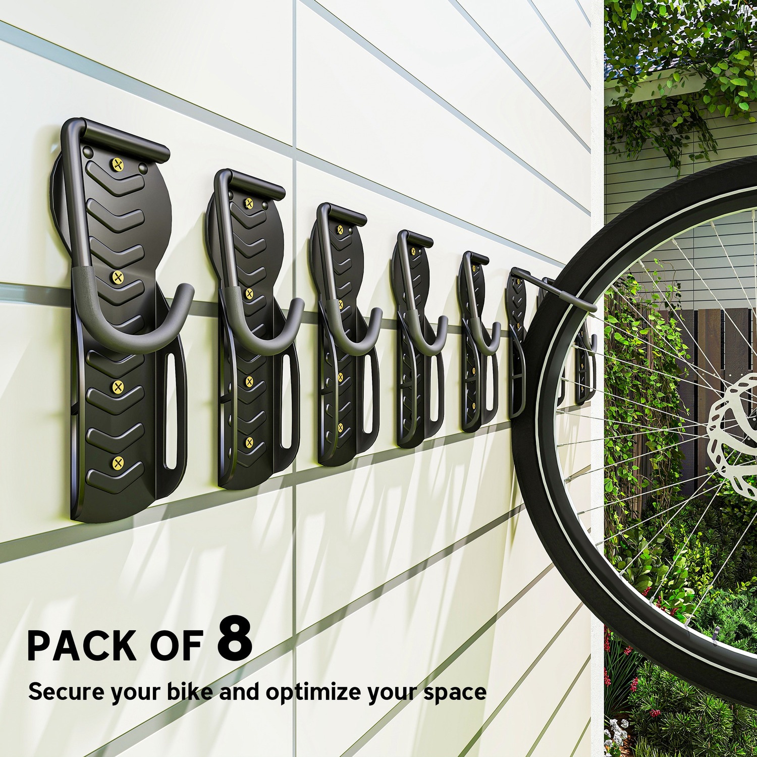 SPORTNOW 4 Pack Bike Rack, Garage Bike Hooks