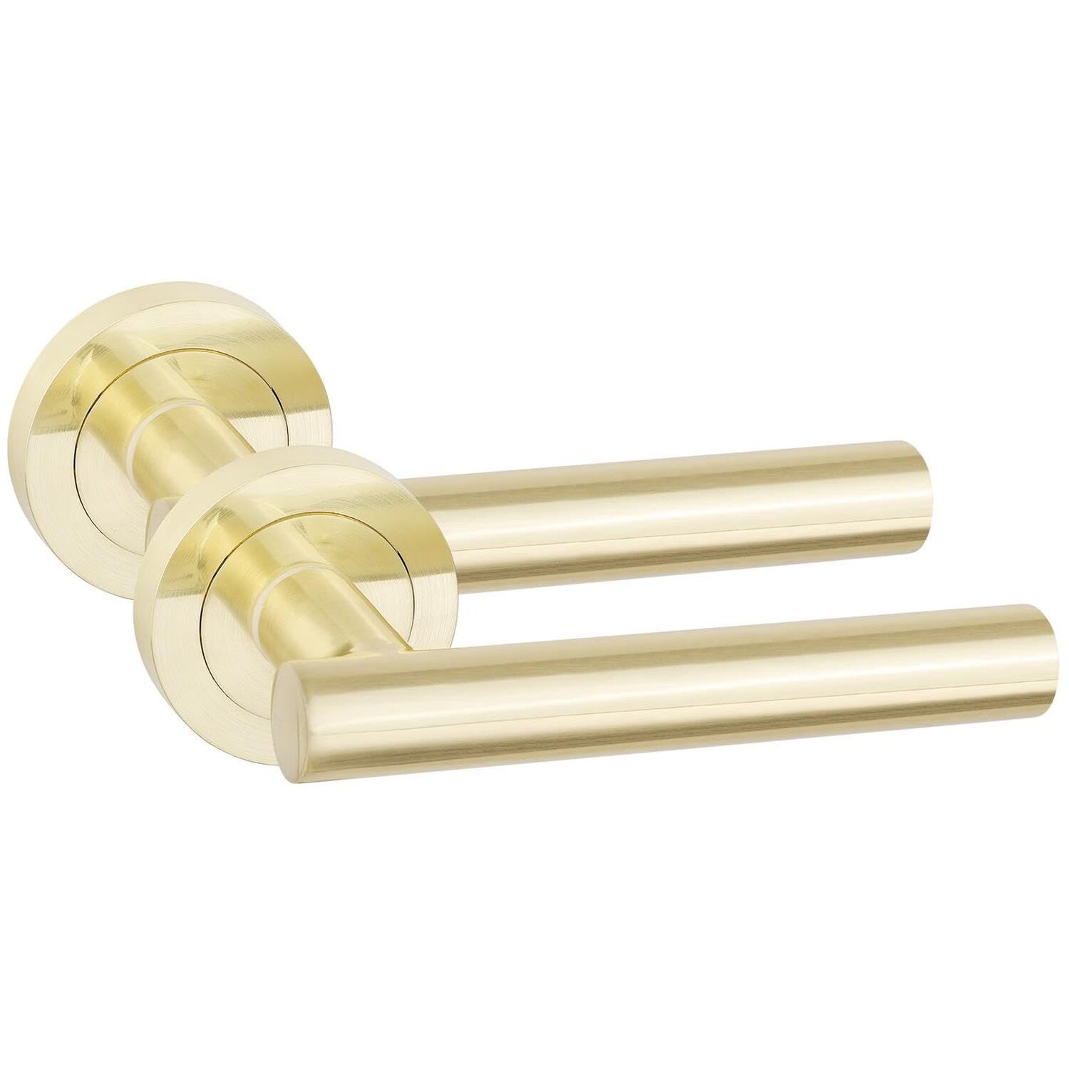 Straight T-Bar Key Lock Door Handles on Rose Set Hinges