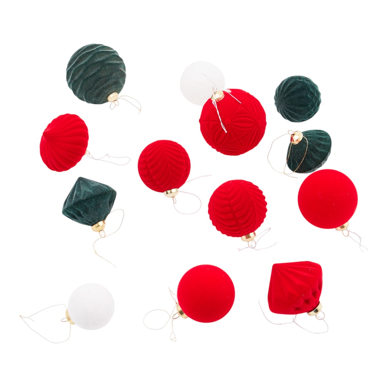 Pack of 35 Flocked Baubles
